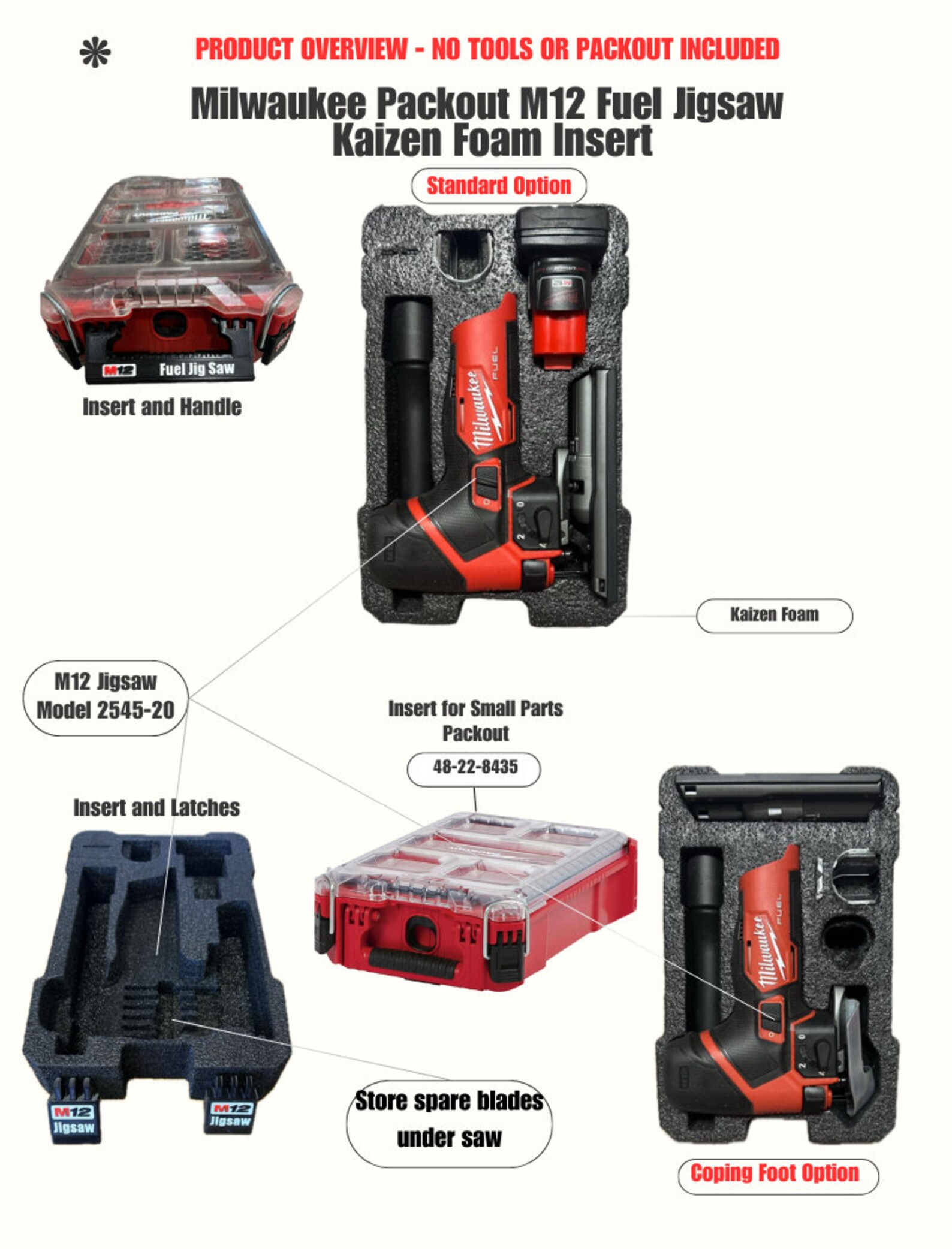 Milwaukee M12 Fuel Jigsaw Kaizen Foam Insert for Packout - Etsy