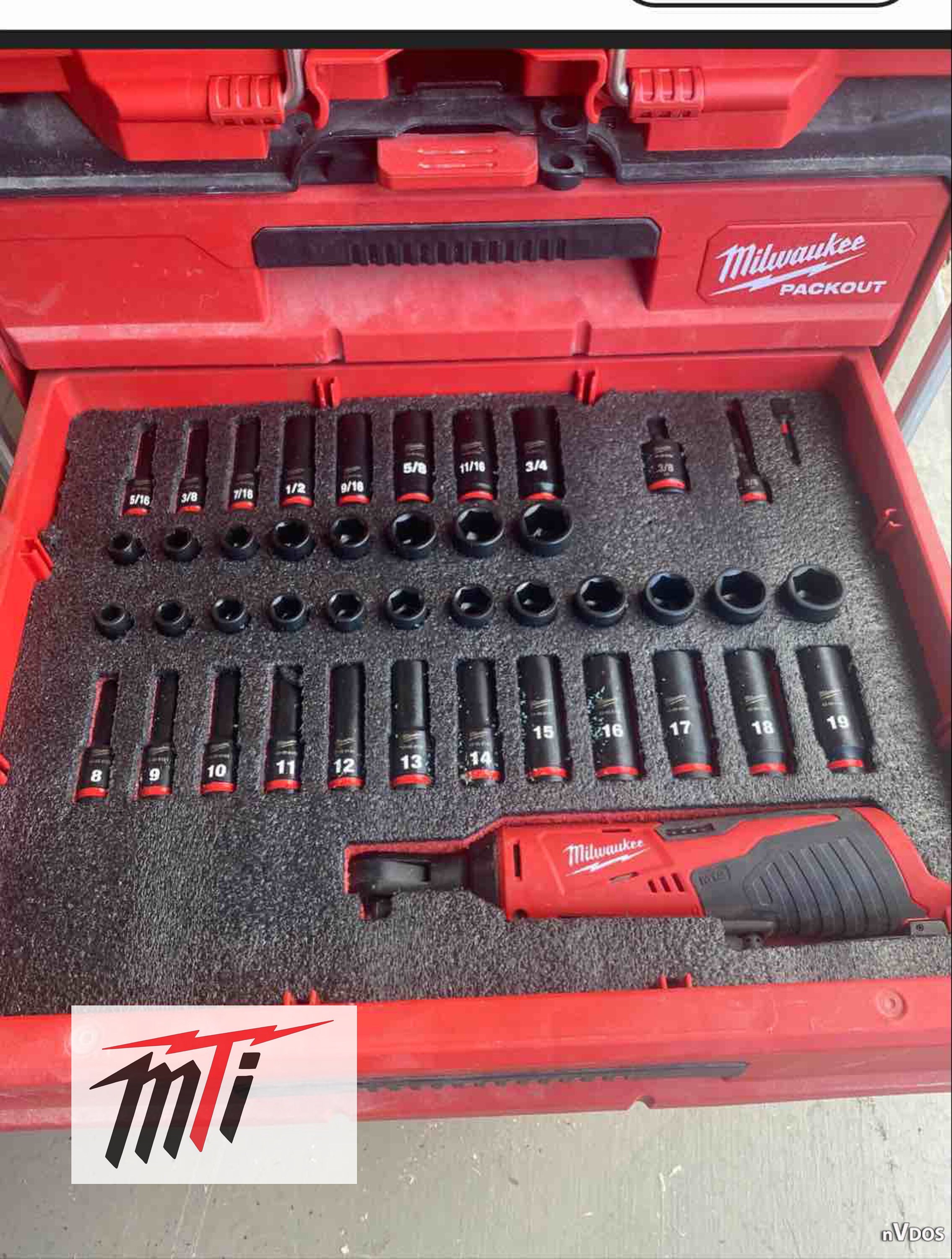 Milwaukee Packout 3/8 M12 Ratchet/Socket Kaizen Foam Insert-Tools are ...