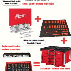 Milwaukee 3/8in Socket Set Kaizen Foam Insert for Packout 4 Drawer - Etsy