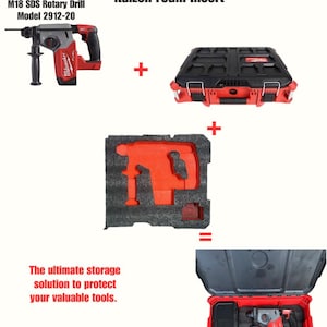 M18 SDS Rotary Hammer Kaizen Foam Insert for Milwaukee Packout Tool Box ...