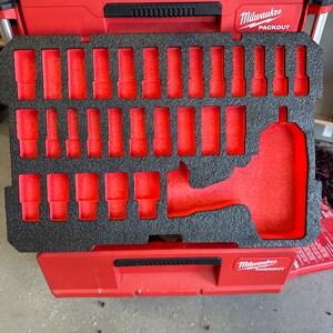 Milwaukee Packout 8424 1/2 Socket Set Kaizen Foam Insert for M18 Impact ...