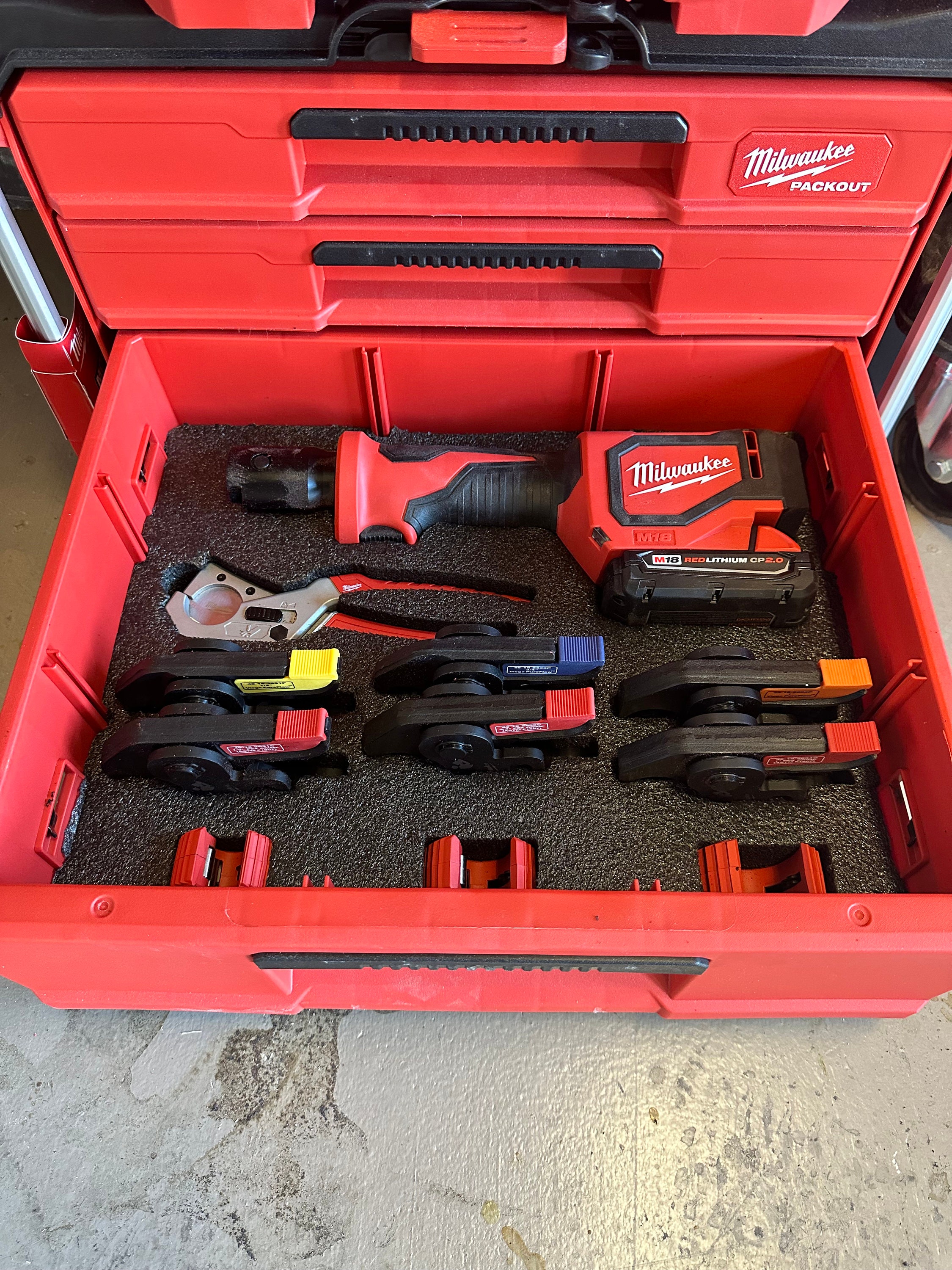 Milwaukee M18 Short Throw Press Tool W pex and Viega Crimp Jaws Kaizen Foam Insert 8442 no Tools or Packout Included Etsy Australia