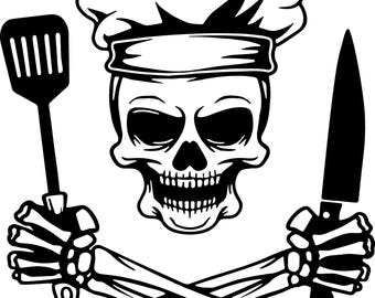 Chef Skull Svg, Skeleton Cook Svg, Master Chef Svg Png Dxf Eps - Etsy