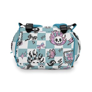 Checkered Skull Diaper Bag | Skulls and Flames Diaper Bag | Emo Skull ...