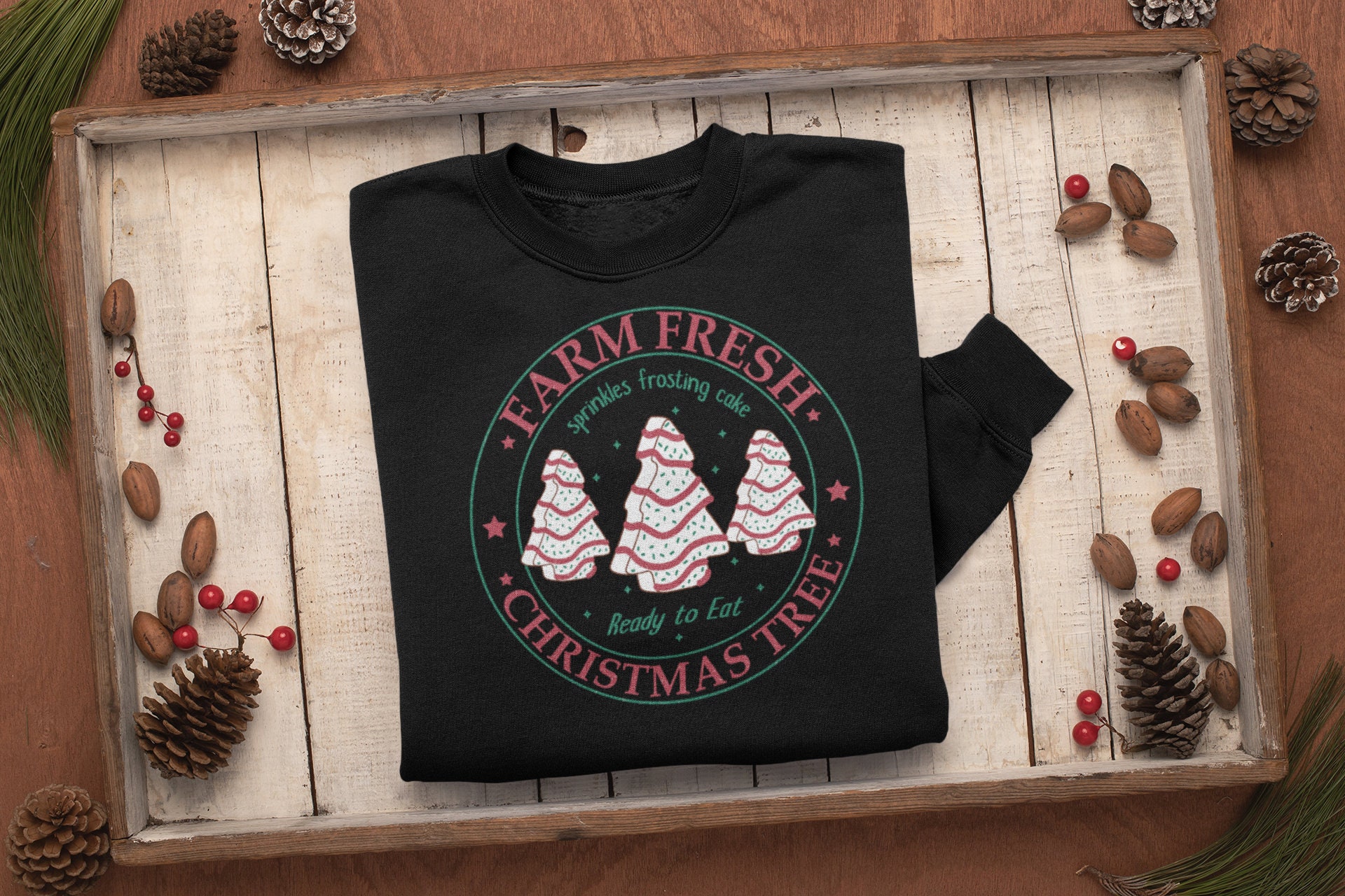 Farm Fresh Christmas Tree Sweatshirt Christmas Tree Cake - Etsy