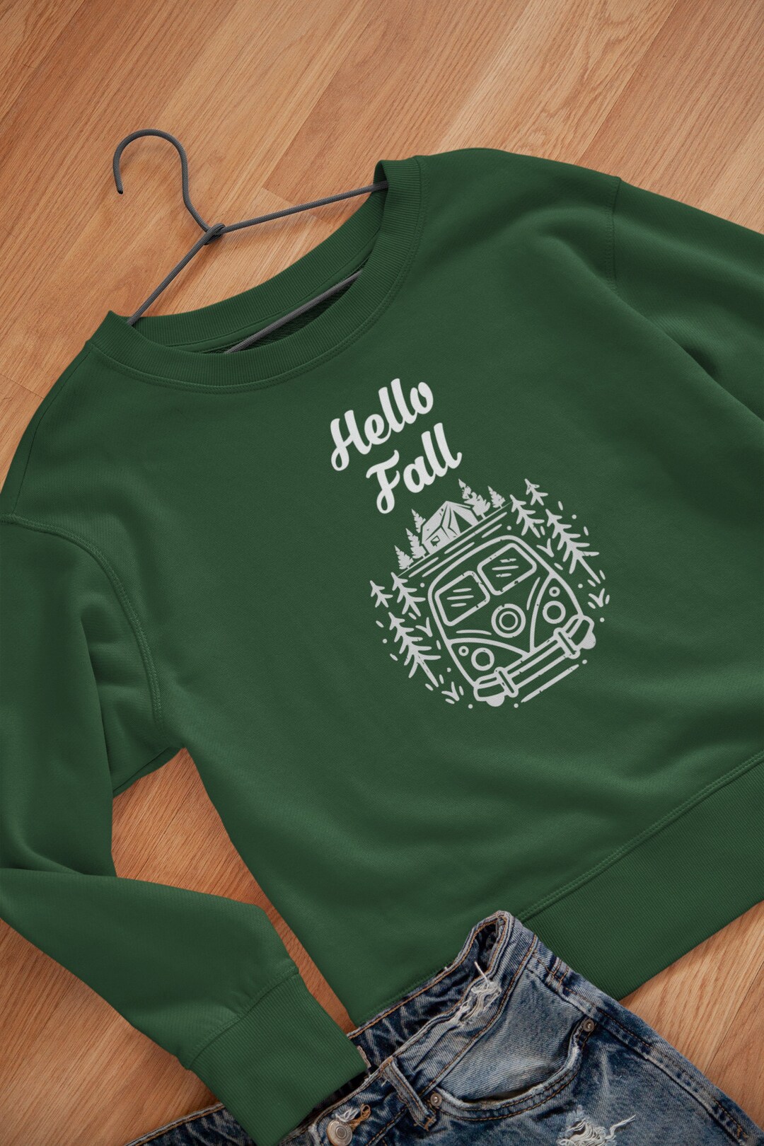 Hello Fall Sweatshirt, RV Camping Fall Sweater, Cozy Fall Sweater ...