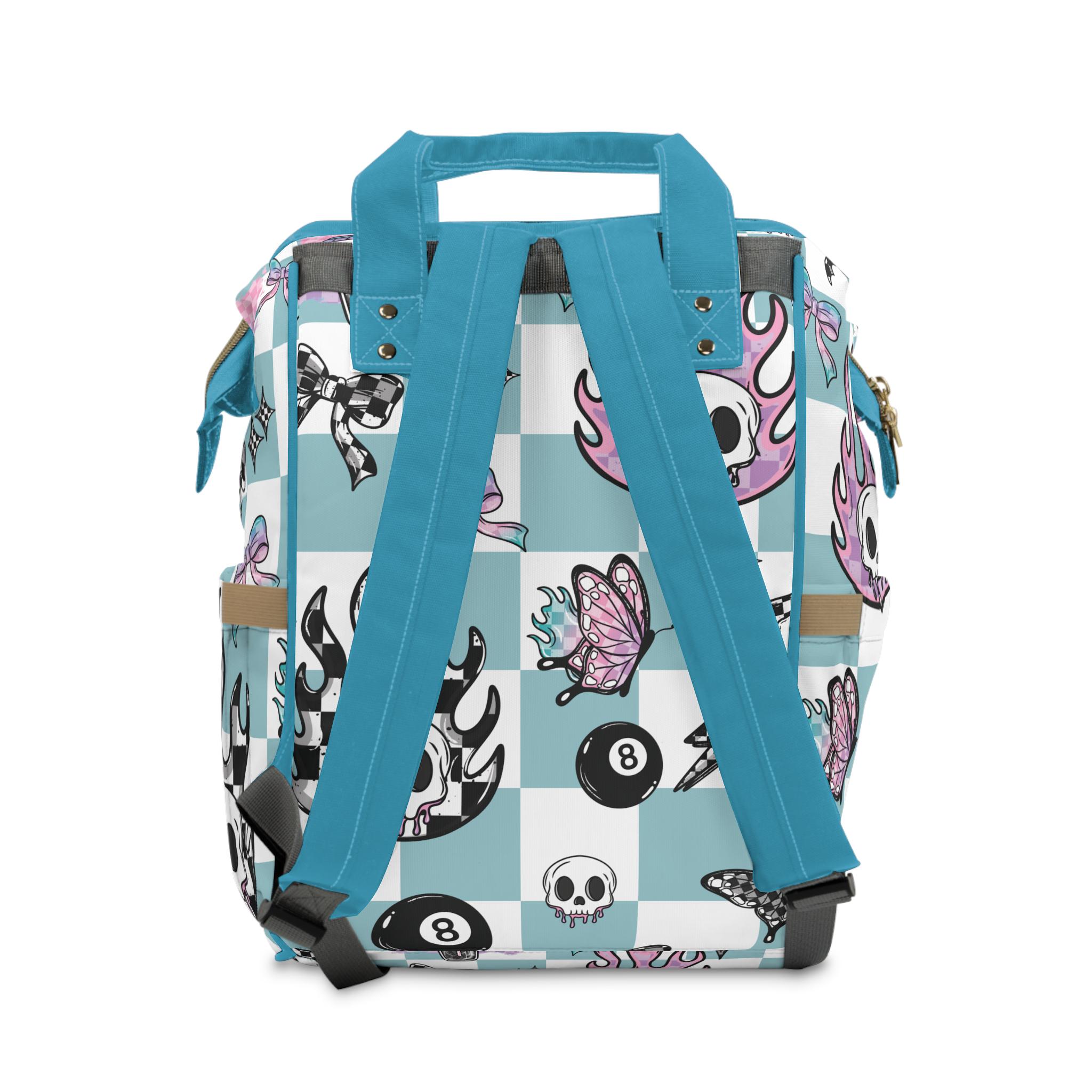 Checkered Skull Diaper Bag | Skulls and Flames Diaper Bag | Emo Skull ...