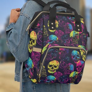 Neon Skull Diaper Bag | Diaper Bag | Unique Diaper Bag | Baby Shower ...