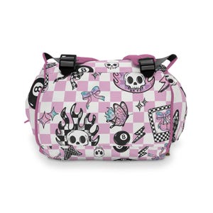 Checkered Skull Diaper Bag | Skulls and Flames Diaper Bag | Emo Skull ...