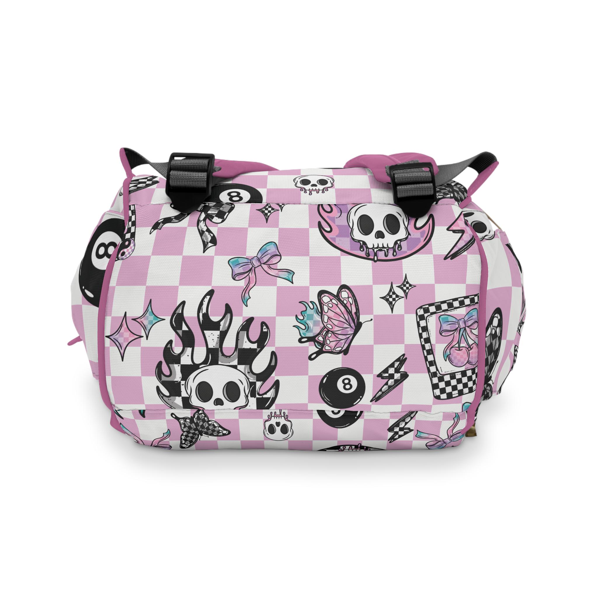 Checkered Skull Diaper Bag | Skulls and Flames Diaper Bag | Emo Skull ...