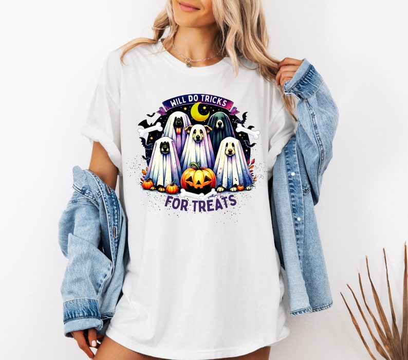 Halloween Dog PNG Will Do Tricks for Treats Tshirt PNG Ghost Dog PNG ...