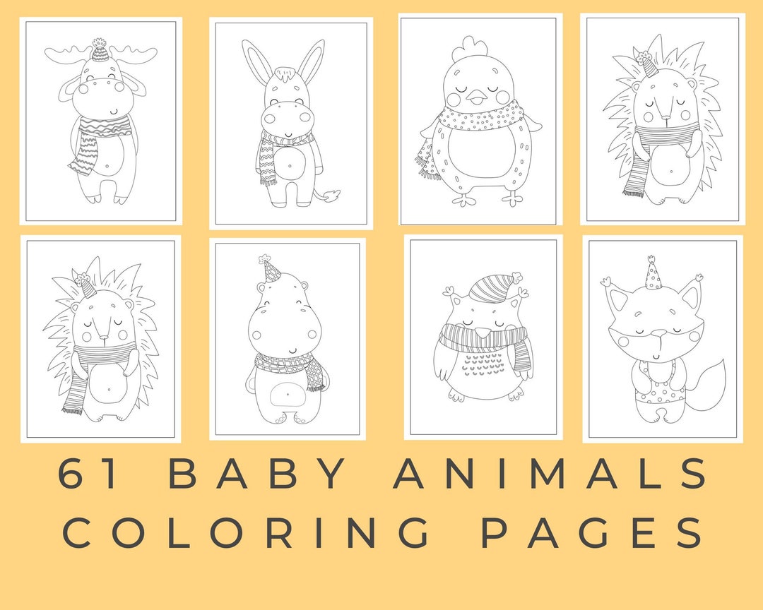 Baby Animal Coloring Book Cute Animals Coloring Page Baby Animal ...