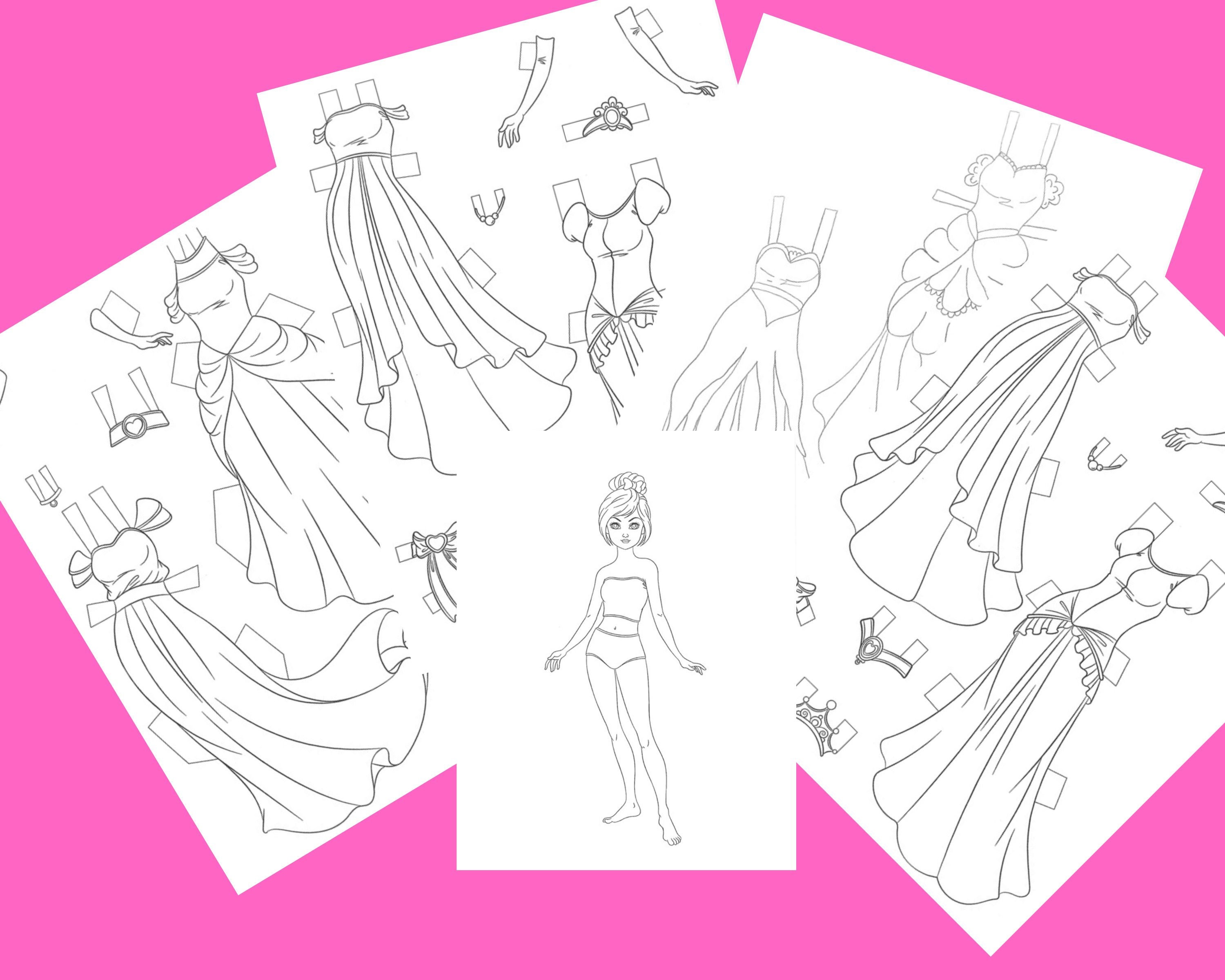 Princess Paper Dolls Road Trip Project Princess Party Color Your Own ...