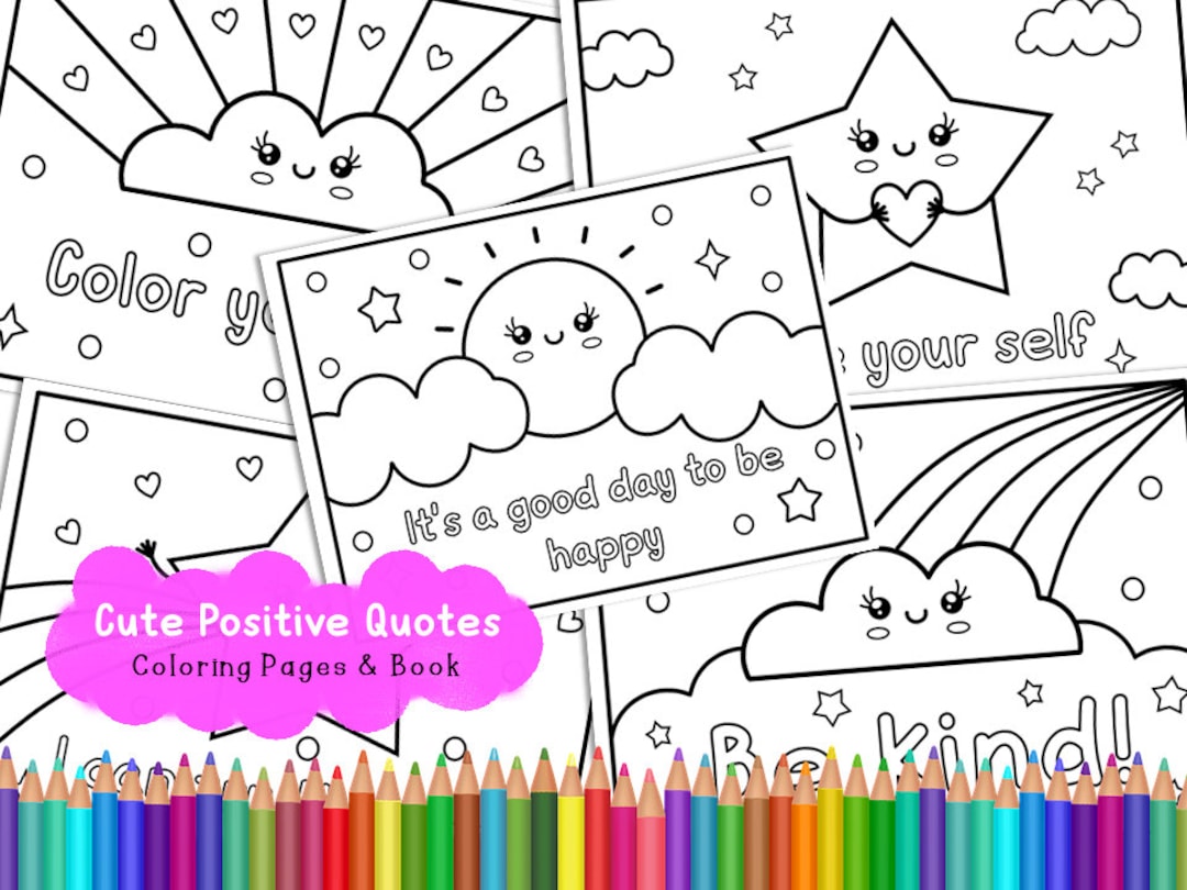 Positive Quote Coloring Books Kids Coloring Pages for Road Trip ...