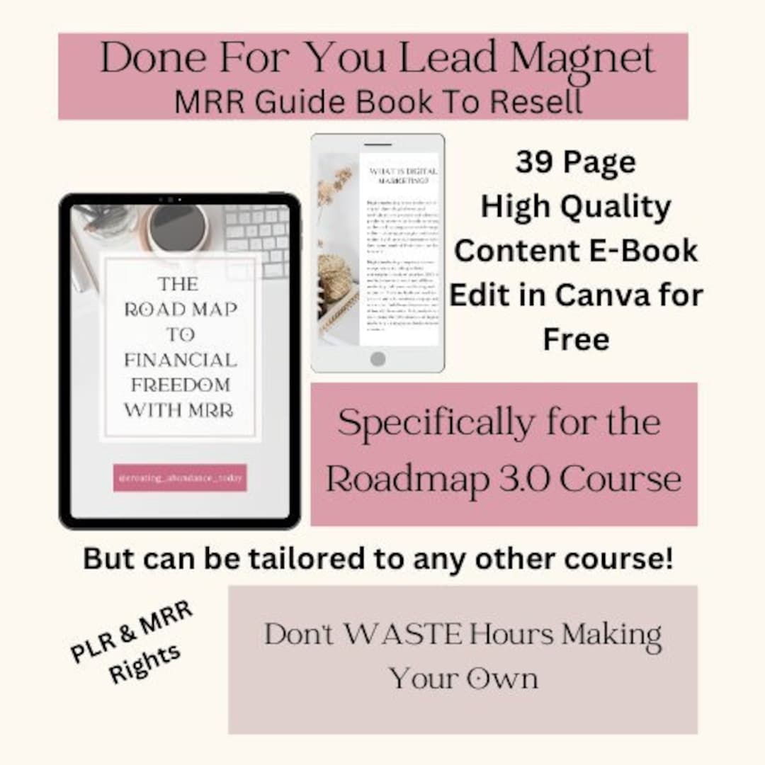 Roadmap to Riches Guide Ebook Done for You Lead Magnet MRR Guide ...
