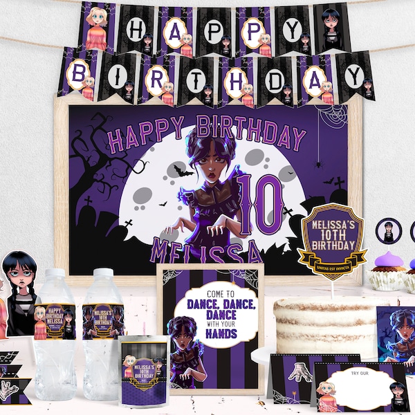 Wednesday Addams Party Banner - Etsy