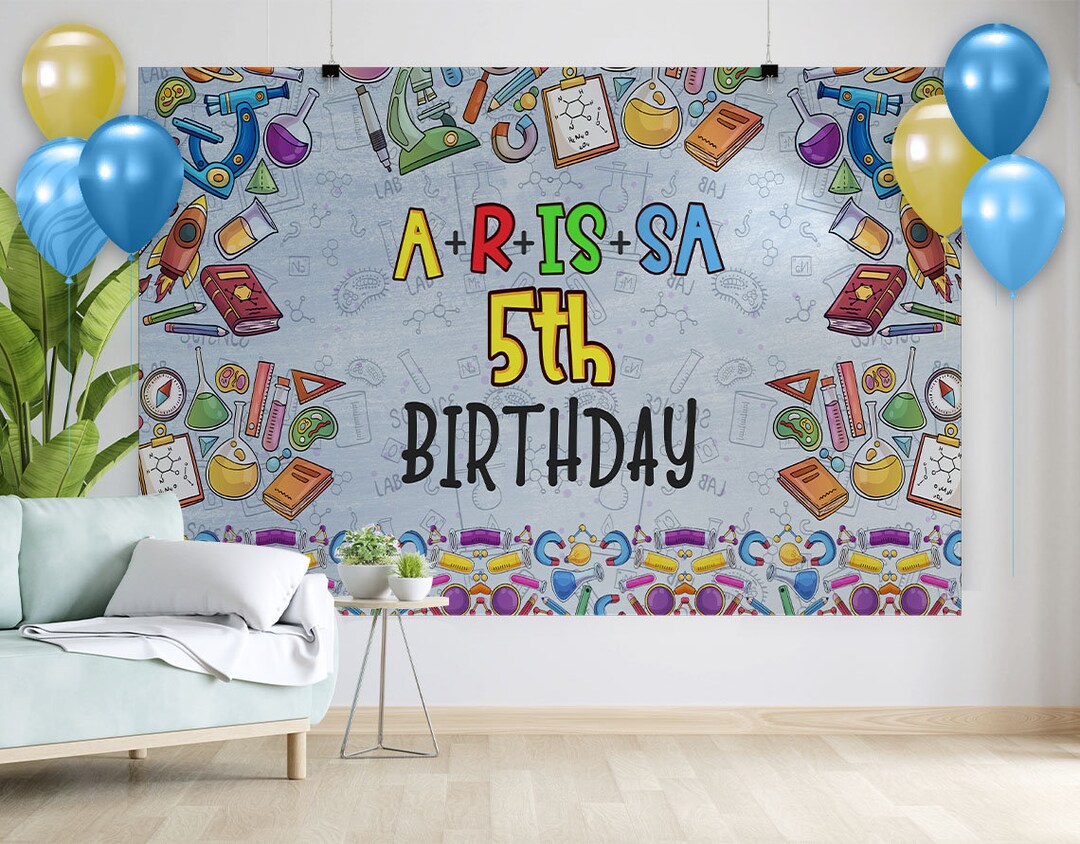 Science Birthday Backdrop Science Lab Birthday Backdrop - Etsy