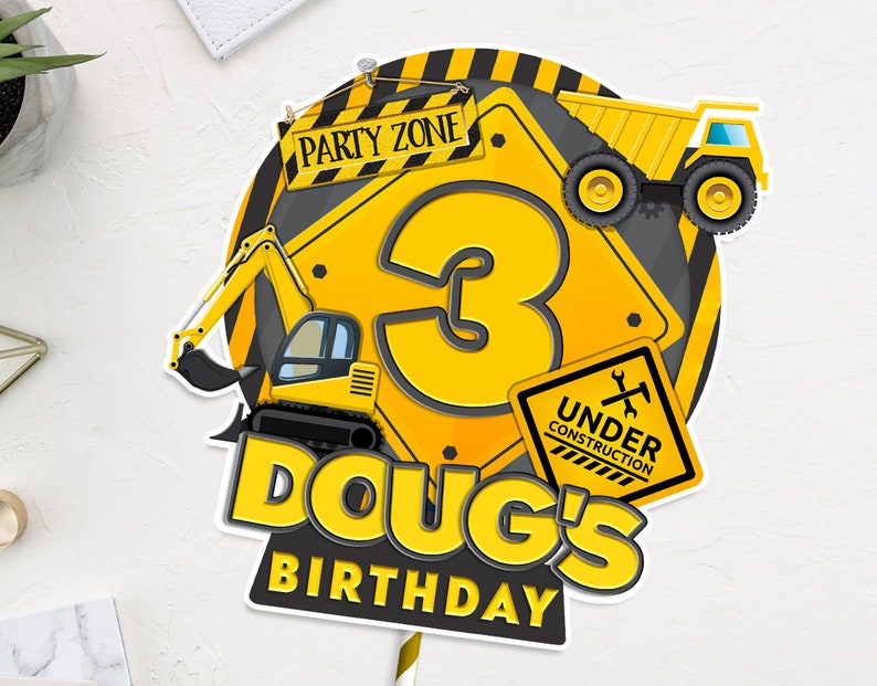 Construction Birthday Party Cake Topper Little Builder Party - Etsy