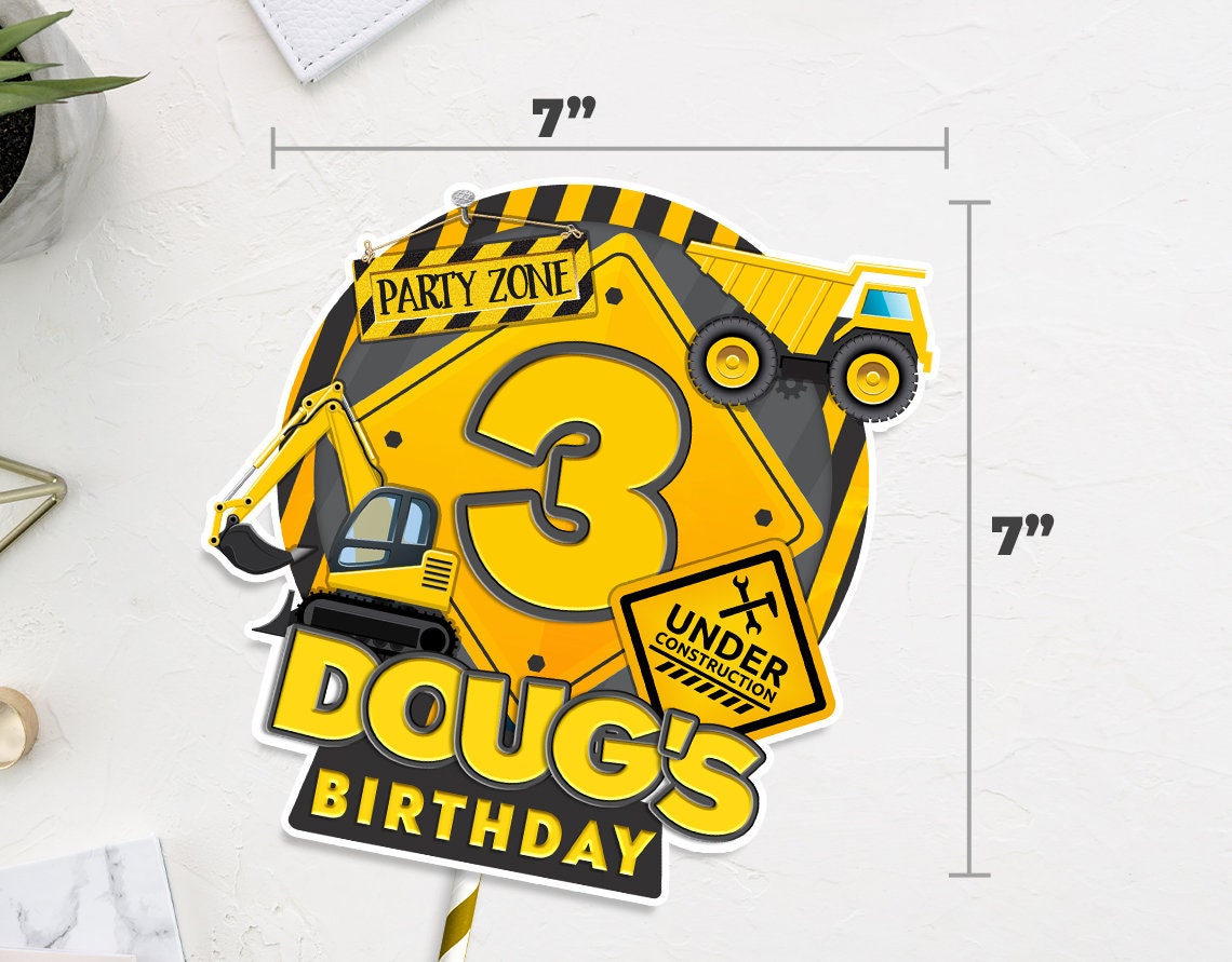 Construction Birthday Party Cake Topper Little Builder Party - Etsy