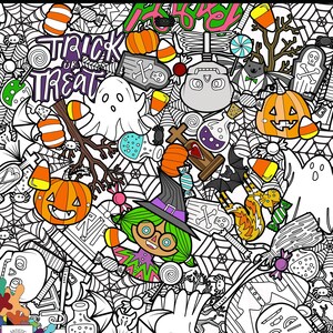 Halloween Costume Party Giant Coloring Page Halloween Coloring Poster ...