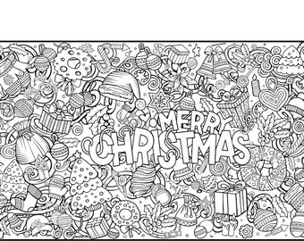 Christmas Banner Coloring - Etsy