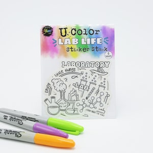 LAB Week "u Color" Sticker Stack, Laboratory Sticker Pack, Color Me Lab ...