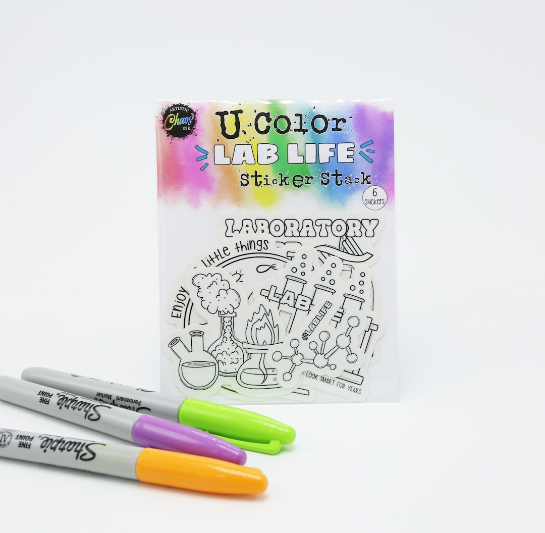 LAB Week "u Color" Sticker Stack, Laboratory Sticker Pack, Color Me Lab ...