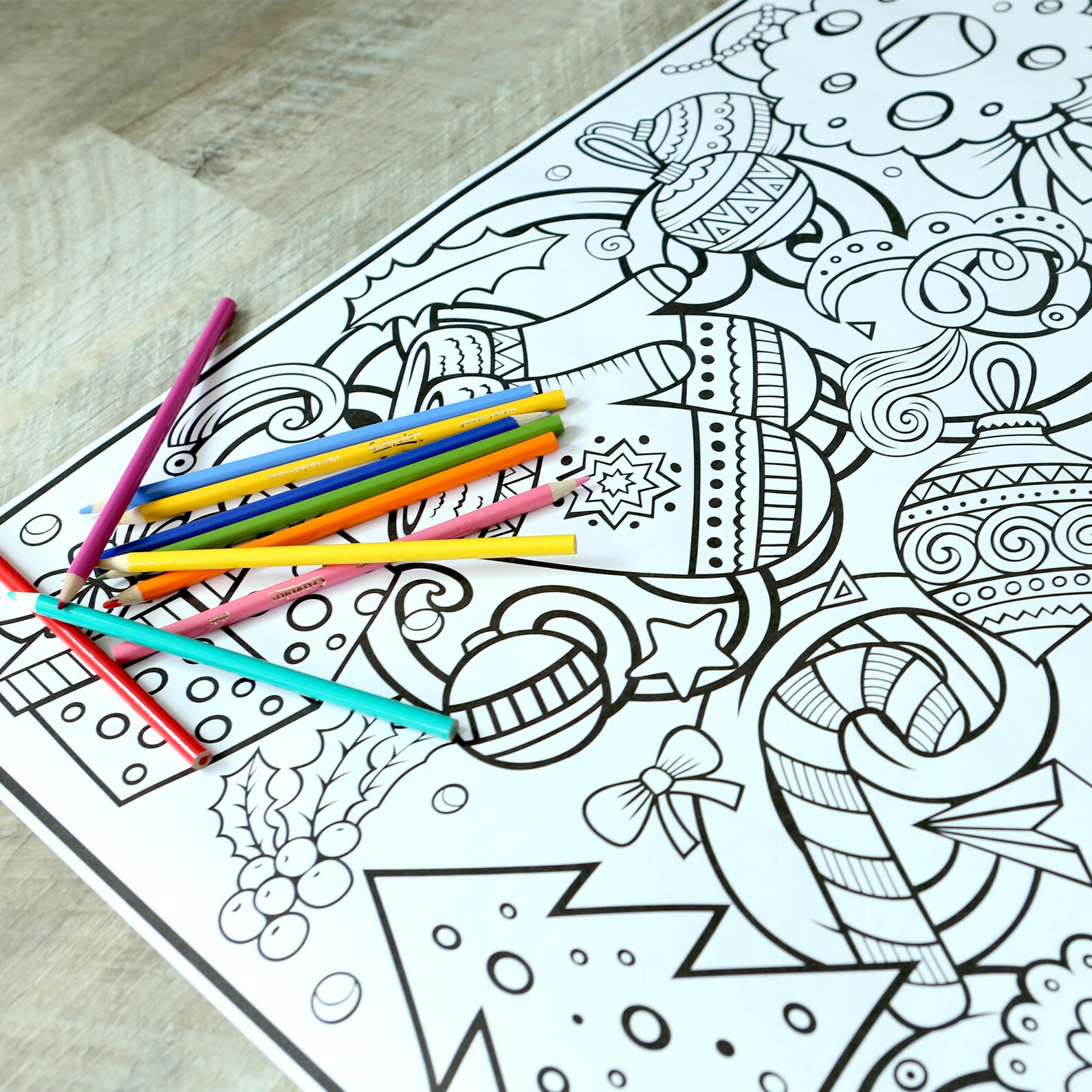 Printable Christmas Joy Coloring Table Runner Downloadable - Etsy
