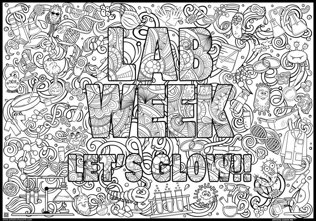 2025 Lab Week Theme Poster Coloring Page Giant Sheet Lab Week Clinical ...