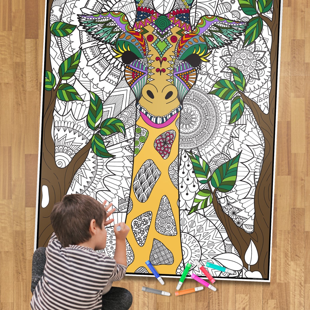 Giraffe Coloring Poster Safari Animal Coloring Sheet the Best Kind of ...