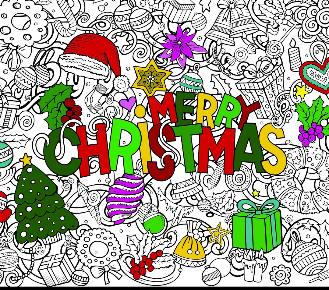 Printable Christmas Magic Coloring Table Runner Downloadable - Etsy