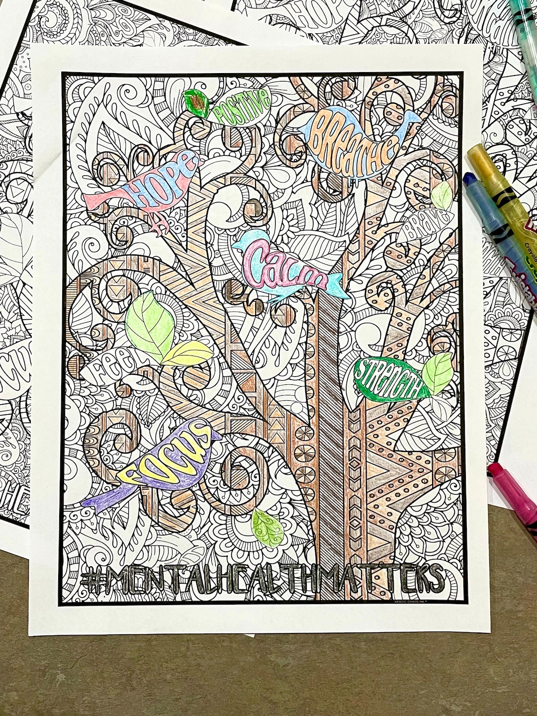 Mental Health Coloring Page | Therapy Coloring Page | Stress Relief ...