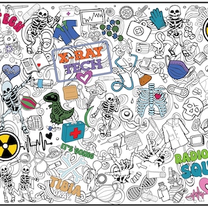 RAD Tech Week Premium Coloring Sheet Radiology Tech Room Decor Coloring ...