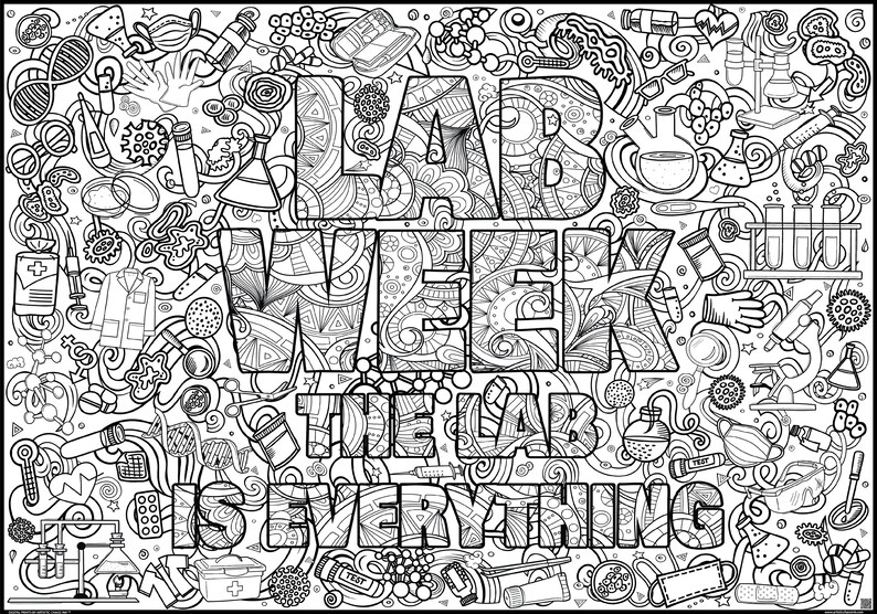 Printables--lab Week Coloring Page Downloadable Giant Coloring Sheet ...