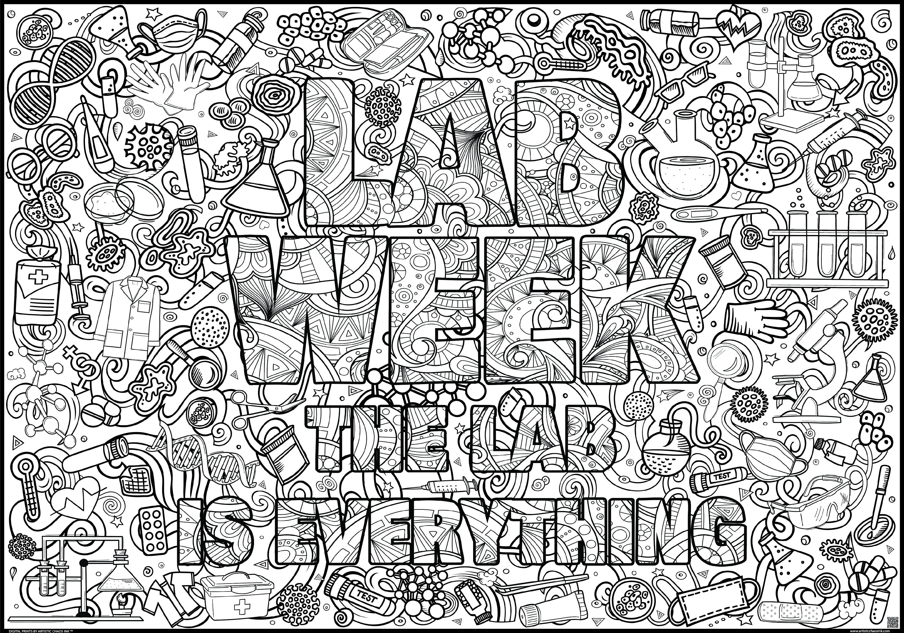 Printables--lab Week Coloring Page Downloadable Giant Coloring Sheet ...