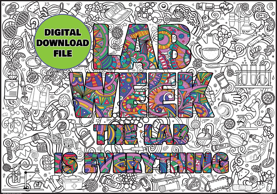 Lab Week Coloring Page Downloadable Giant Coloring Sheet for Lab Week ...