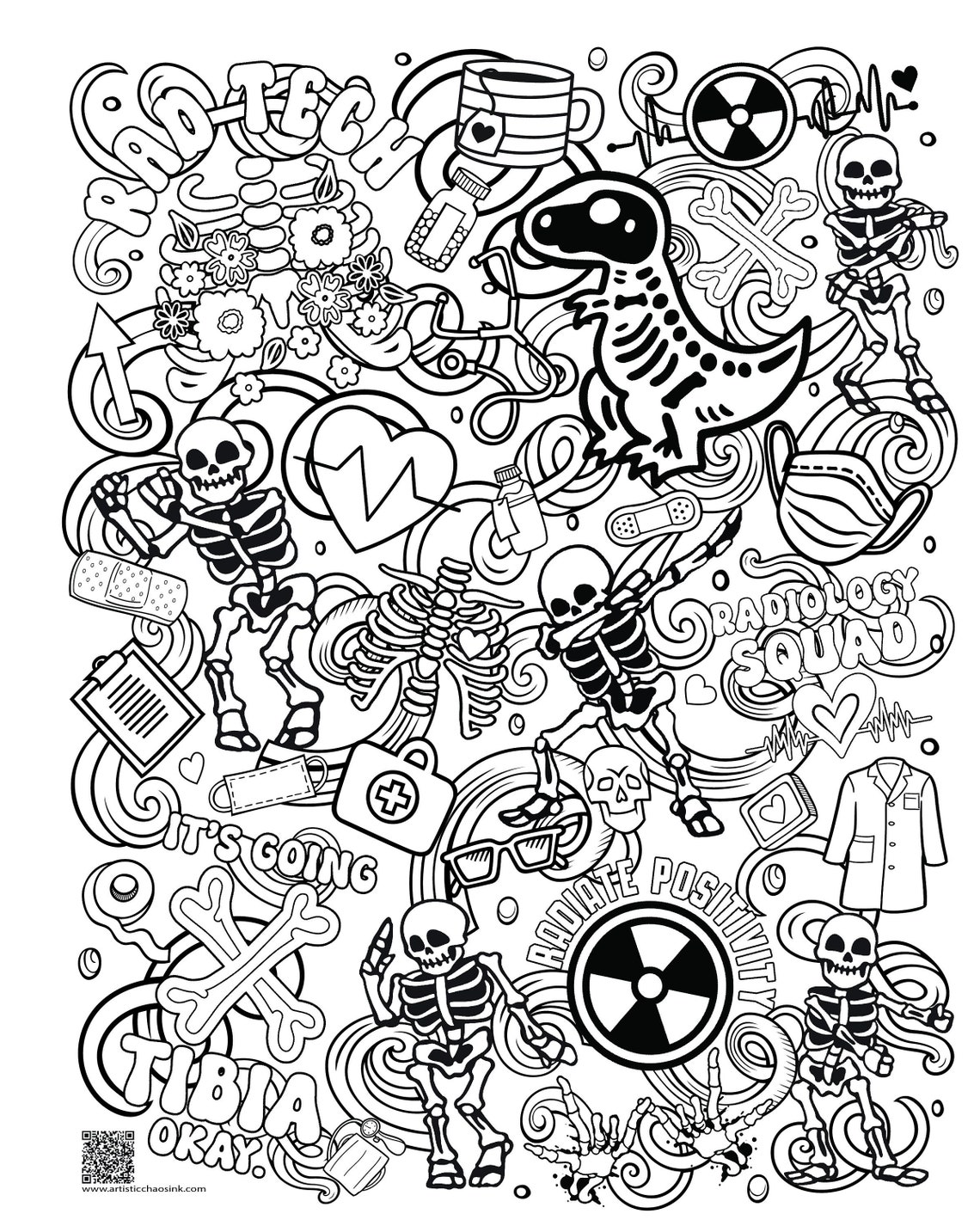 RAD Week Coloring Page, Radiology Coloring Page, Instant Download, RAD ...
