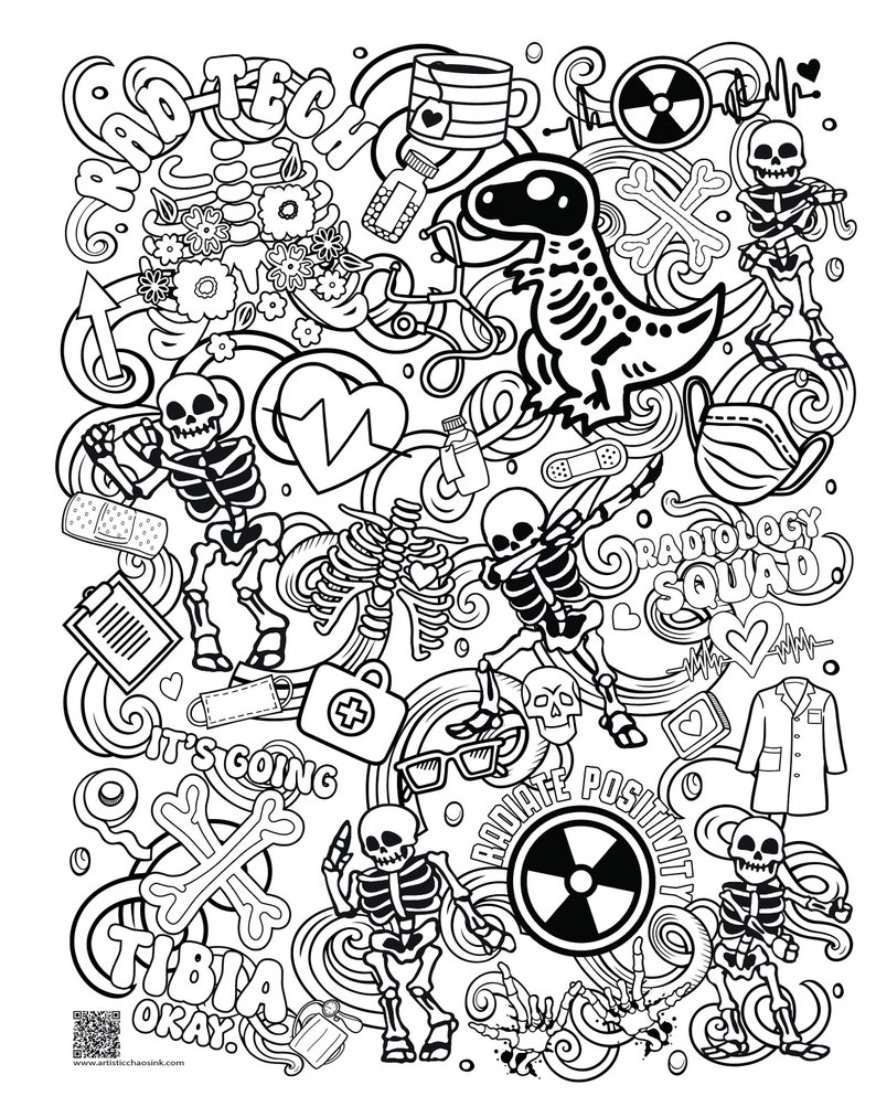 RAD Week Coloring Page, Radiology Coloring Page, Instant Download, RAD ...