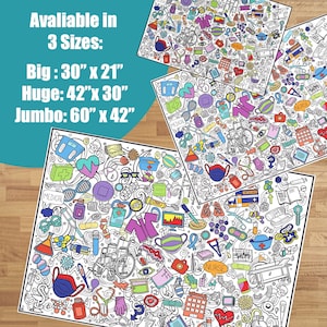 Medical Office Wall Art Health and Wellness Coloring Poster Doctor Gift ...