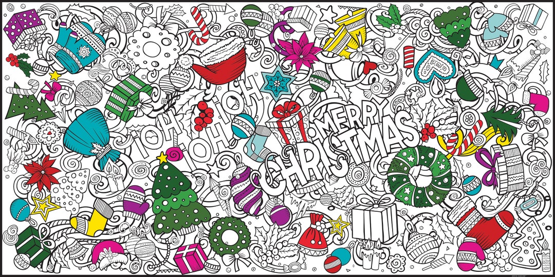 Printable Christmas Joy Coloring Table Runner Download Christmas ...