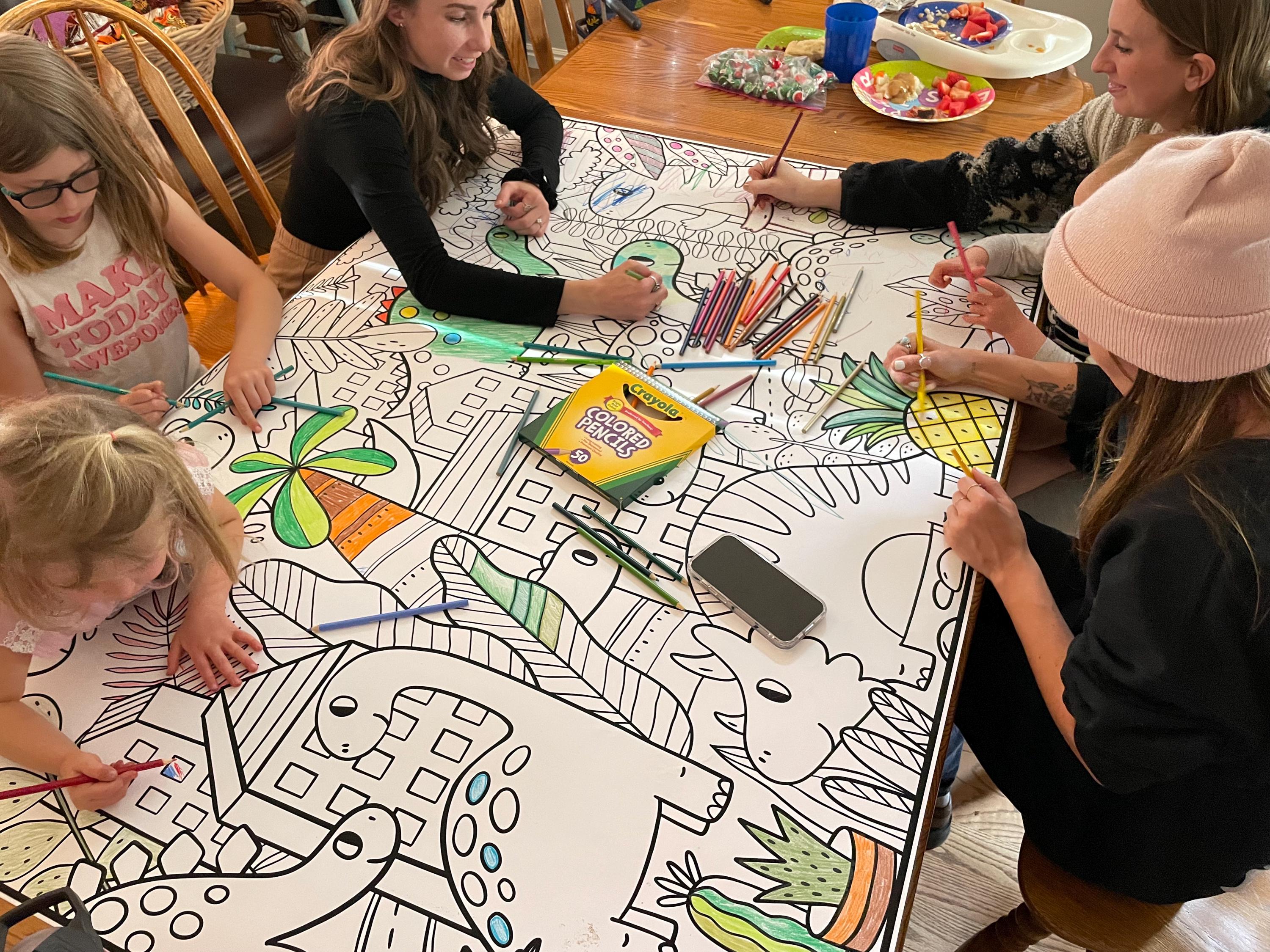 Dinosaur Coloring Poster for Kids Giant Coloring Page Dino Coloring ...