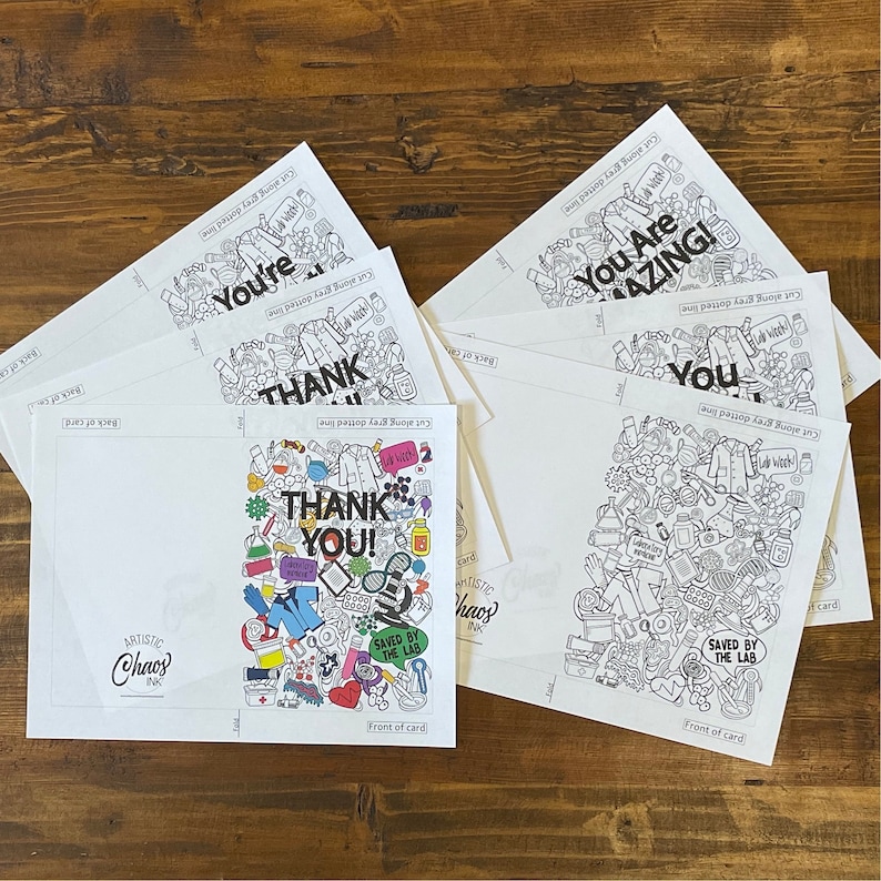Lab Week Printable Cards Blank Lab Week Cards Thank You Card Saved by ...