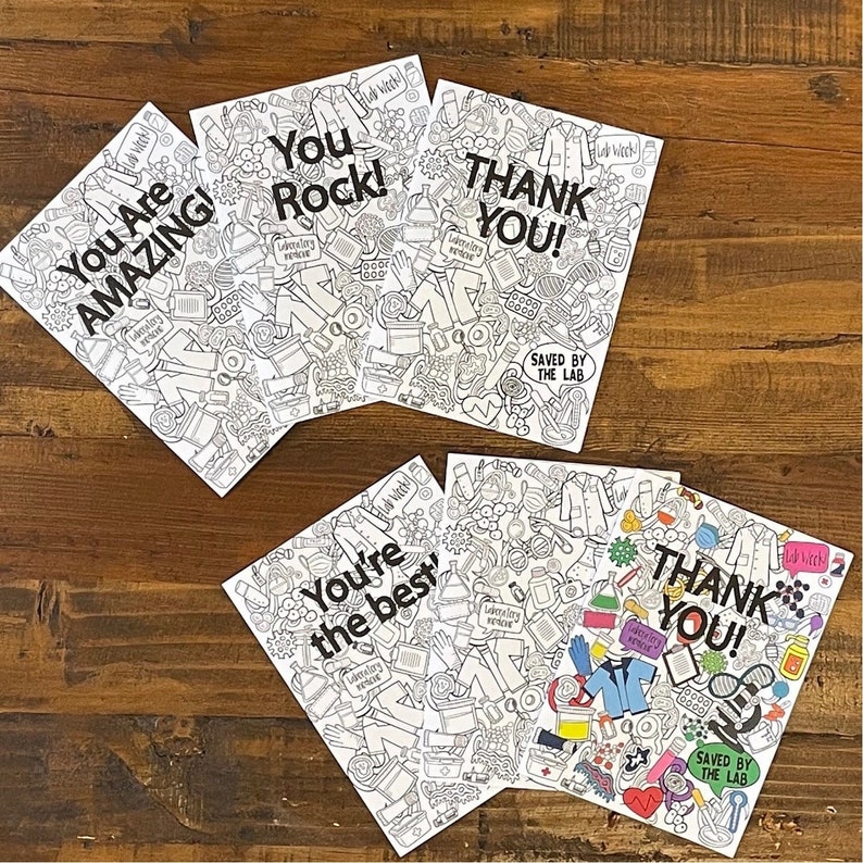 Lab Week Printable Cards Blank Lab Week Cards Thank You Card Saved by ...