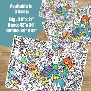 Space Coloring Poster Super Huge Coloring Sheet Galaxy Classroom ...