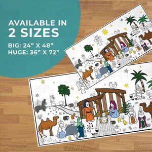 Printable Nativity Coloring Table Runner, Giant Coloring Sheet ...