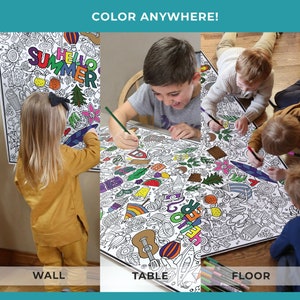 GIANT Coloring Banner–summer Fun--table and Wall Coloring Sheet, High ...