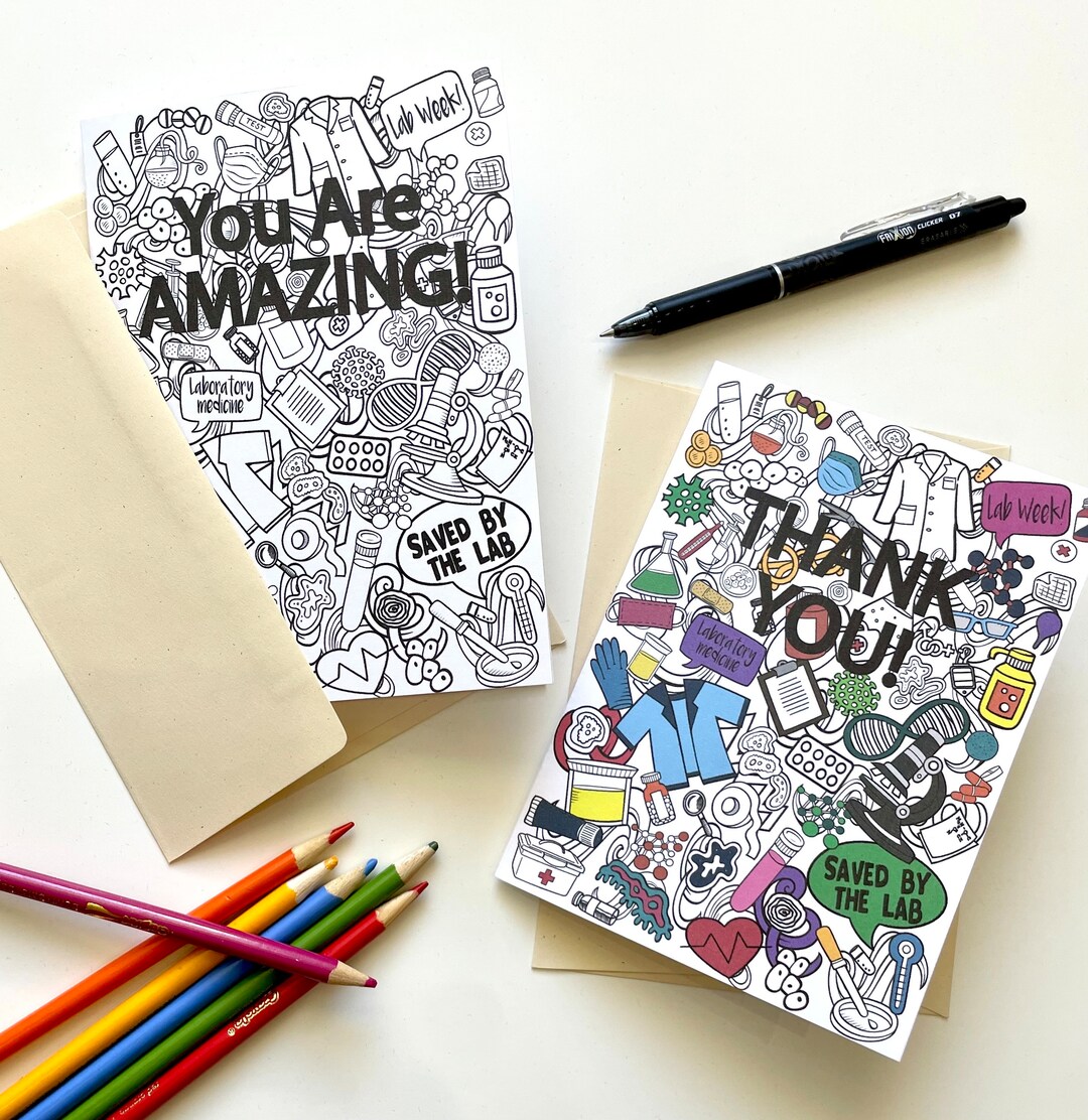 Lab Week Printable Cards | Blank Lab Week Cards | Thank You Card ...