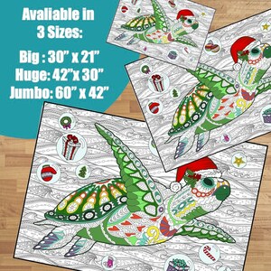 Christmas Sea Turtle Coloring Page Giant Turtle Coloring Sheet Ocean ...