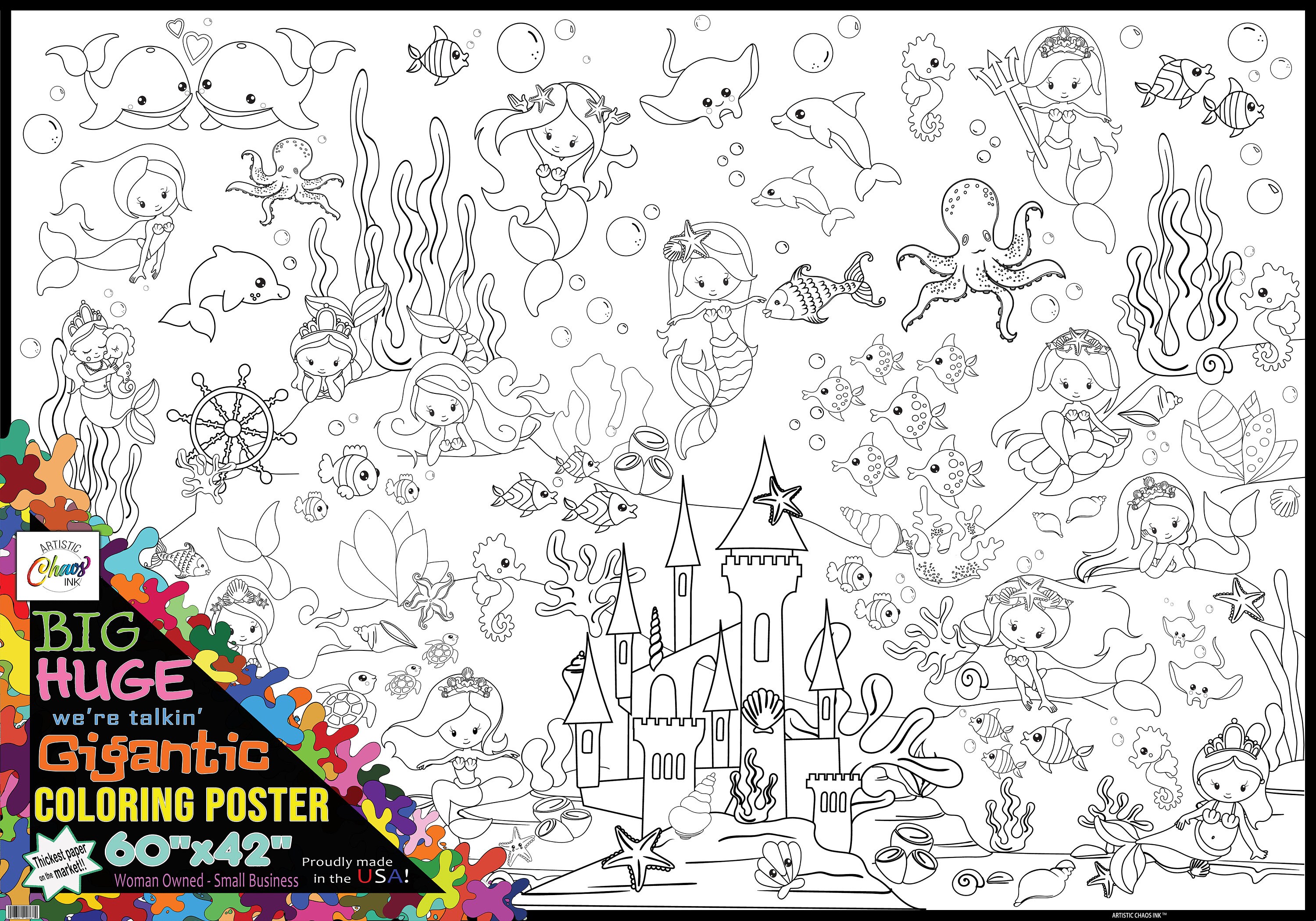 Mermaid Coloring Page Giant Coloring Poster for Classroom - Etsy
