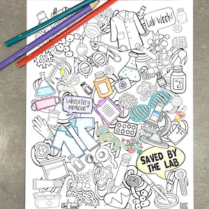 Lab Week 2025 Coloring Page, Medical Coloring Page, Hospital Coloring ...
